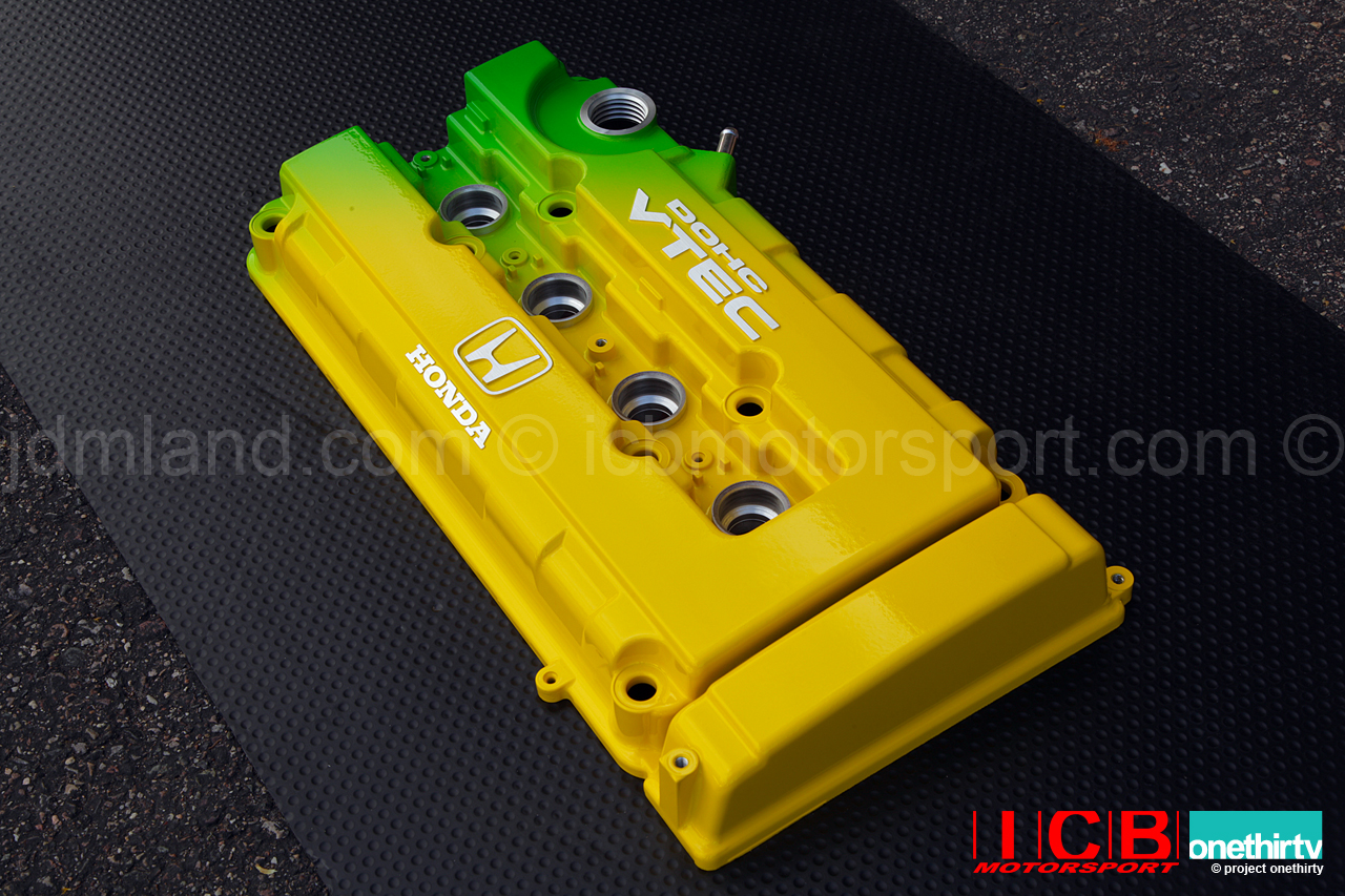 JUN Auto Mechanic Green Yellow B16A B18C5 Valve Cover
