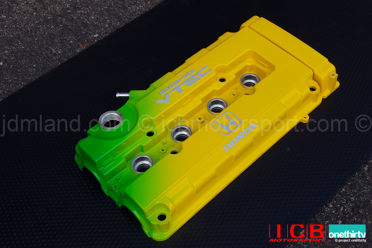 JUN Auto Mechanic Green Yellow B16A B18C5 Valve Cover