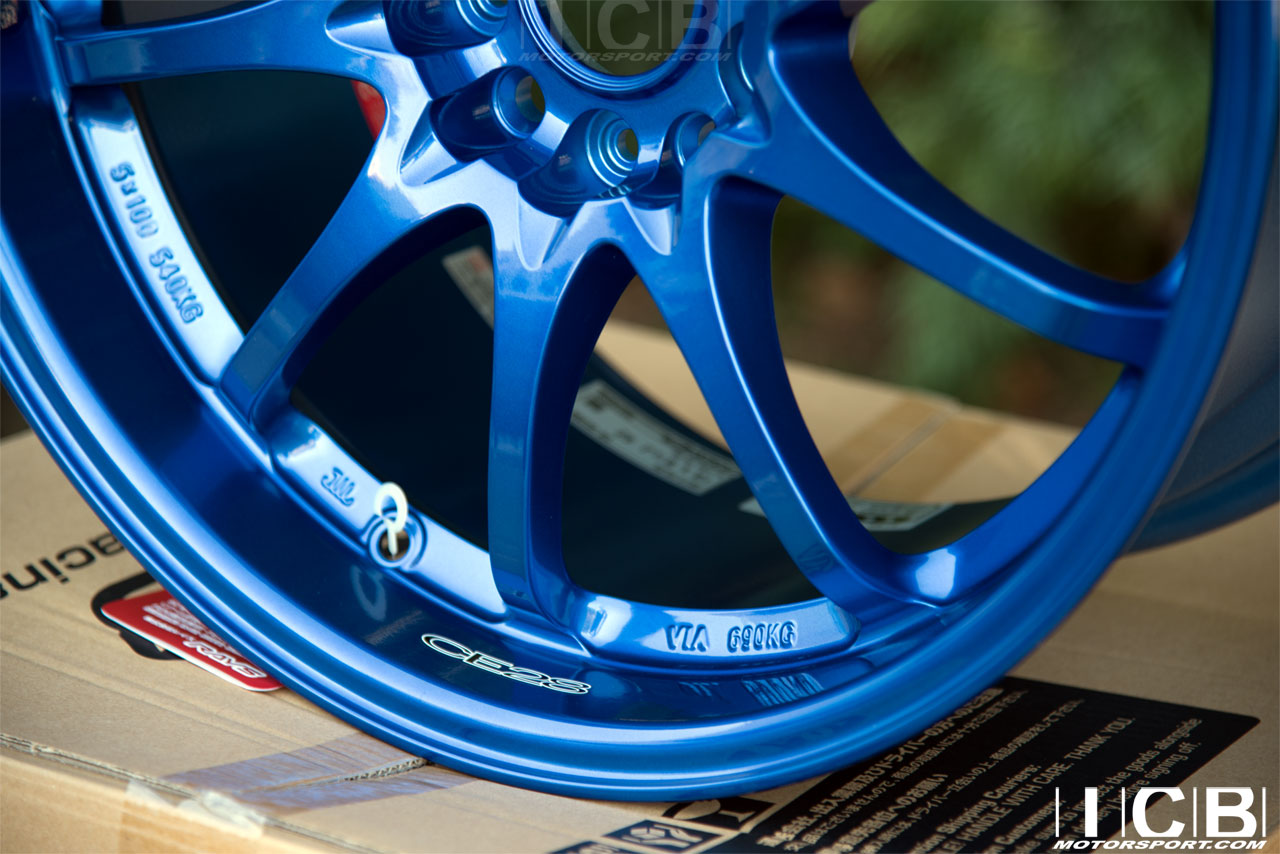 Rays Volk Racing CE28N Bronze Hyper Blue Formula Silver Wheels 18X9.5 ...