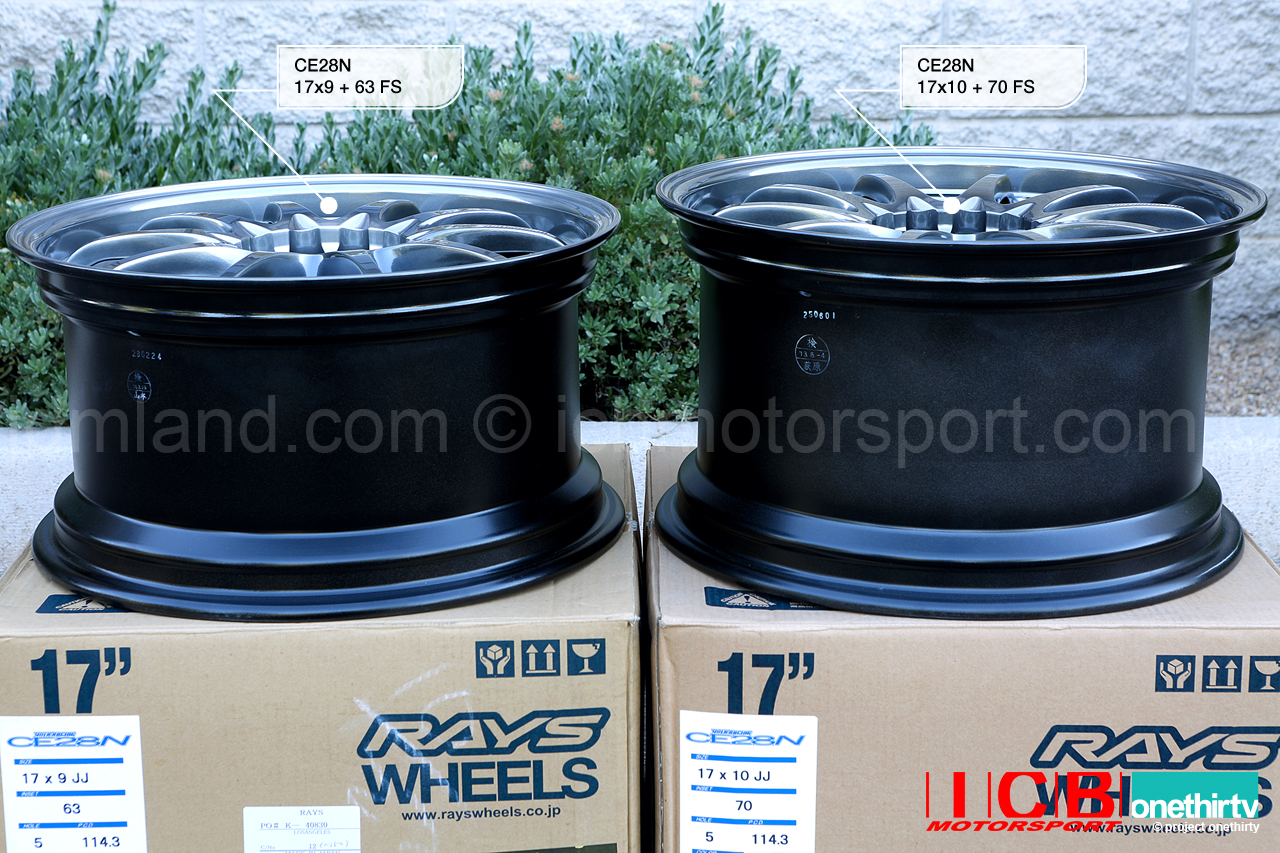 Rays Volk Racing CE28N Mag Blue Wheels Set 5X114.3 17X9 +63 Offset ...
