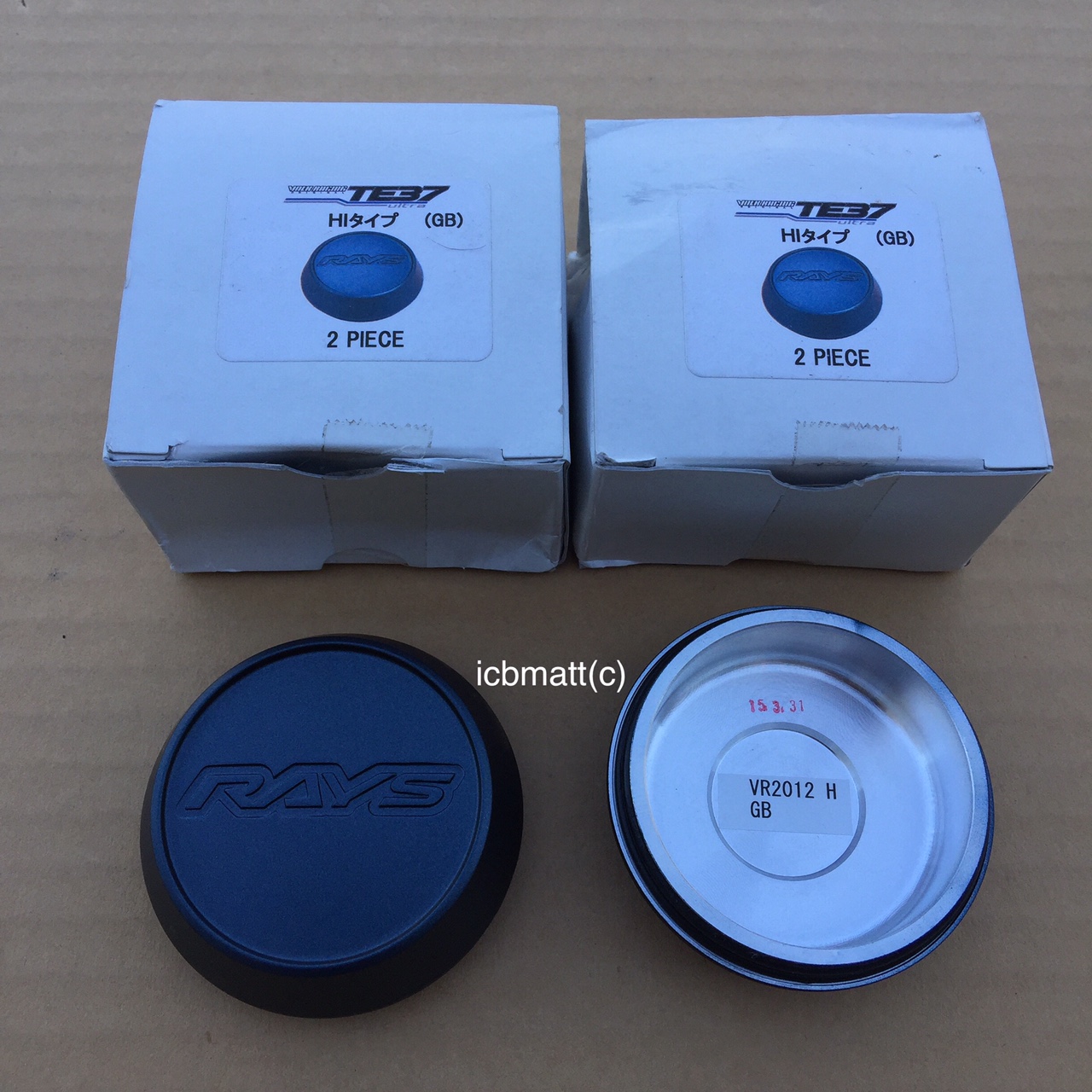 Rays Engineering Volk Racing Matte Blue Gunmetal ZE40 Center Caps Rays ...
