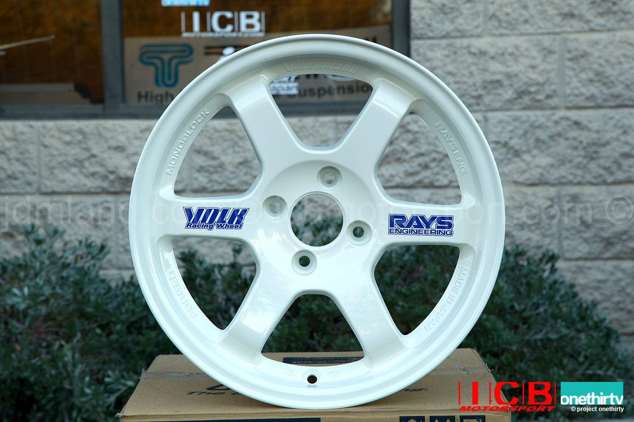 Rays Volk Racing TE37 Wheels 15X8 4X100 +35 Offset Time Attack White