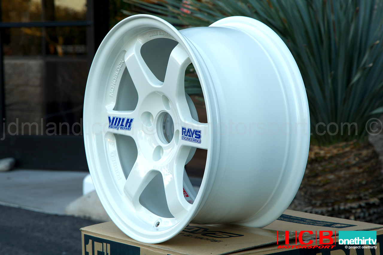 Rays Volk Racing TE37 Wheels 15X8 4X100 +35 Offset Time Attack White