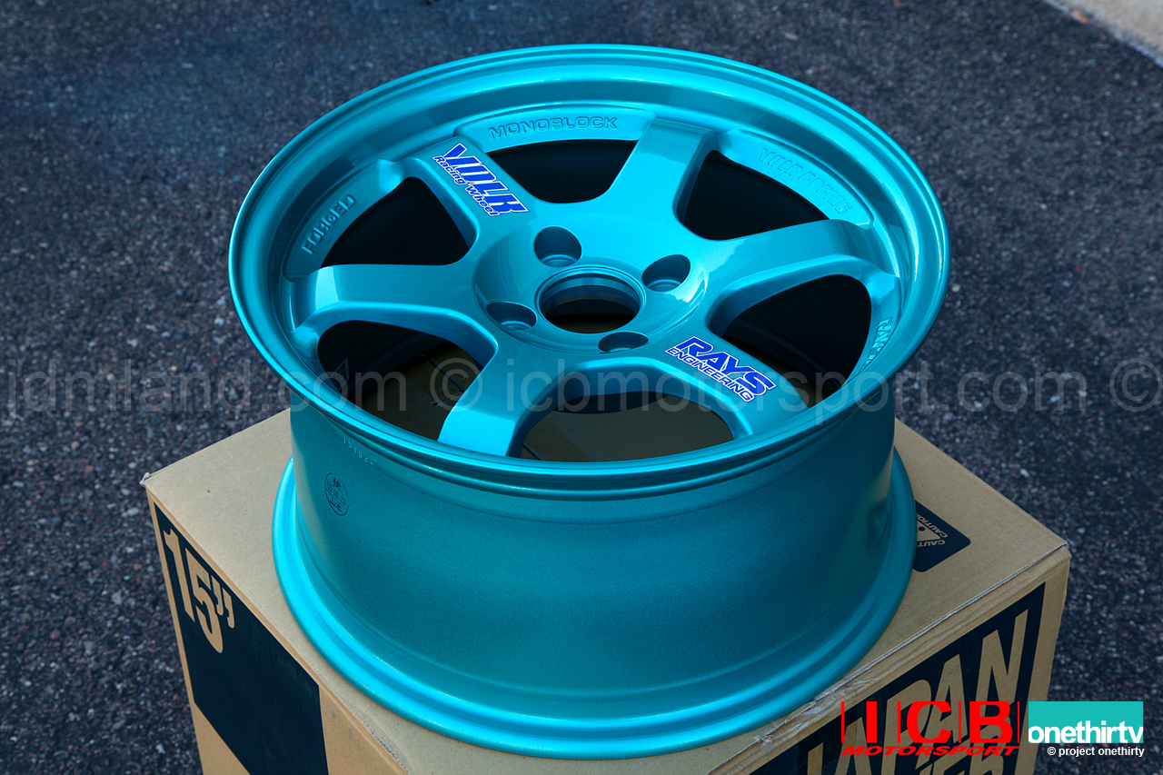 Rays Volk Racing TE37 Wheels 15X8 4X100 +35 Offset Hyper Green