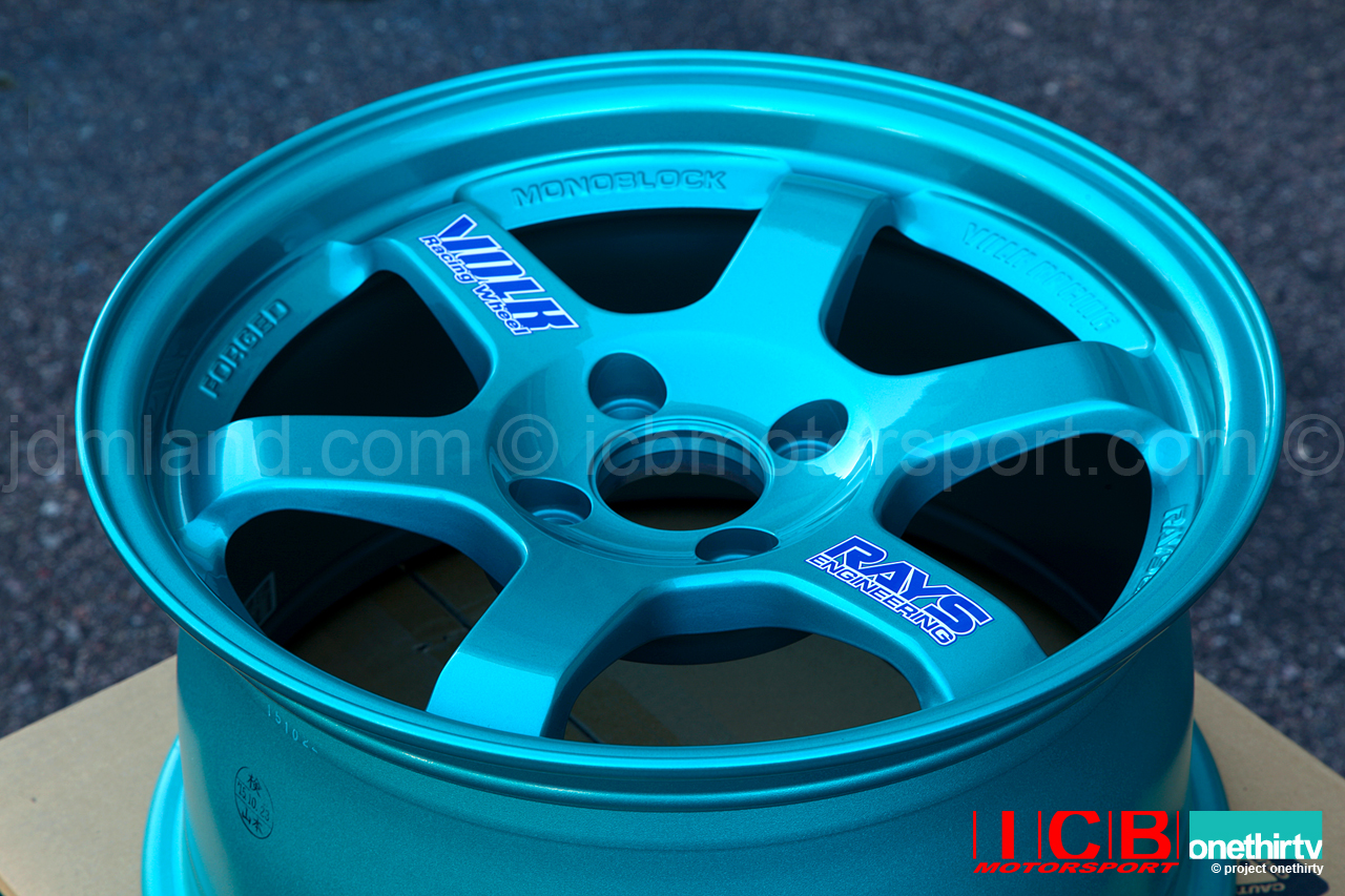 Rays Volk Racing TE37 Wheels 15X8 4X100 +35 Offset Hyper Green