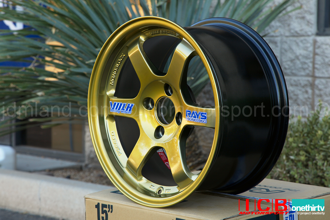 Rays Volk Racing TE37 Wheels 15X8 4X100 +35 Offset Hyper Gold