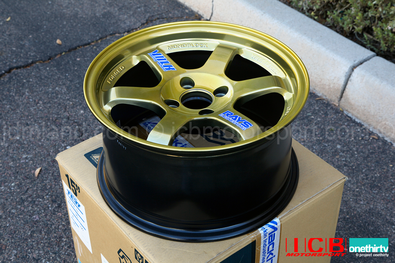 Rays Volk Racing TE37 Wheels 15X8 4X100 +35 Offset Hyper Gold
