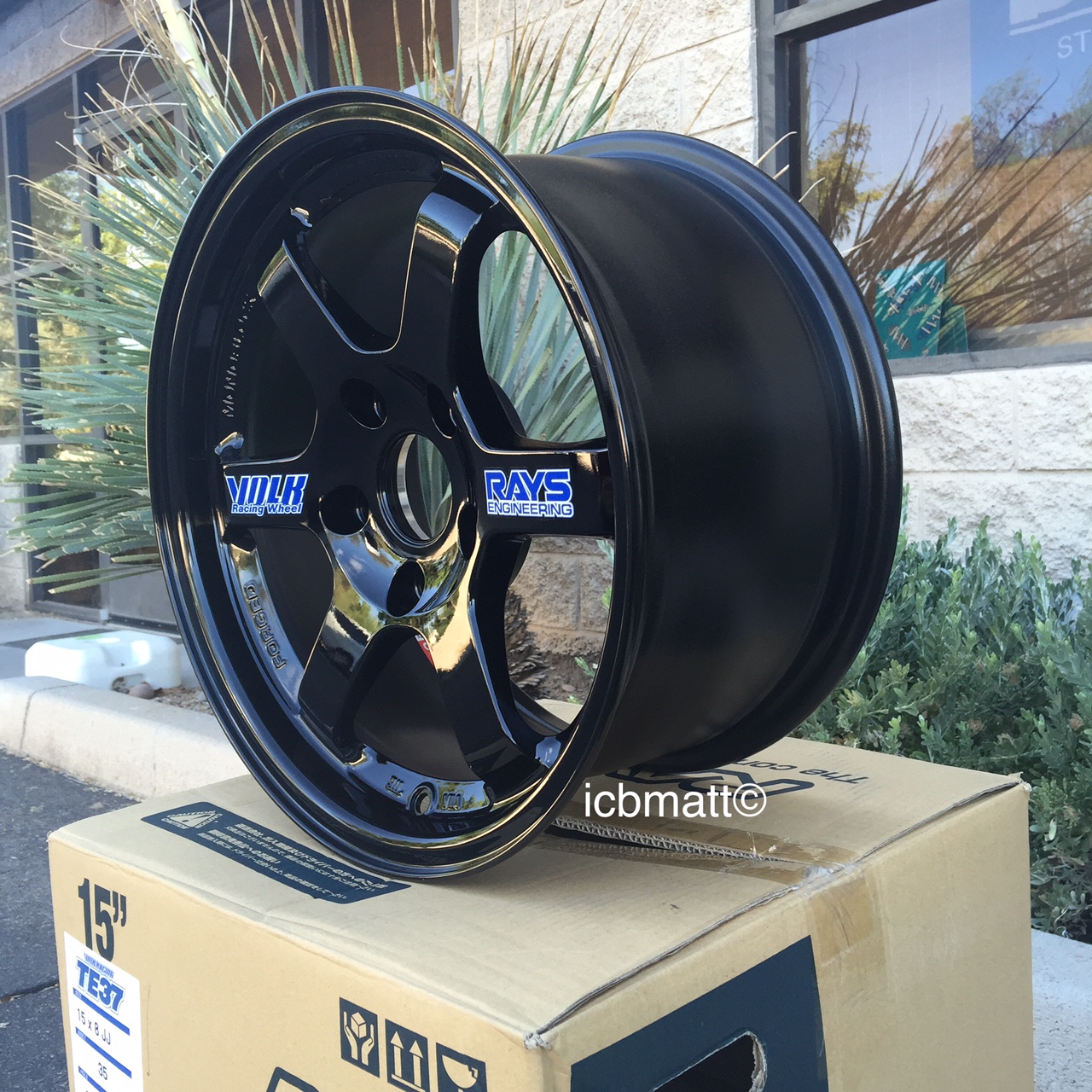 Rays Volk Racing TE37 Wheels 15X8 5X114.3 +35 Offset Gloss Black