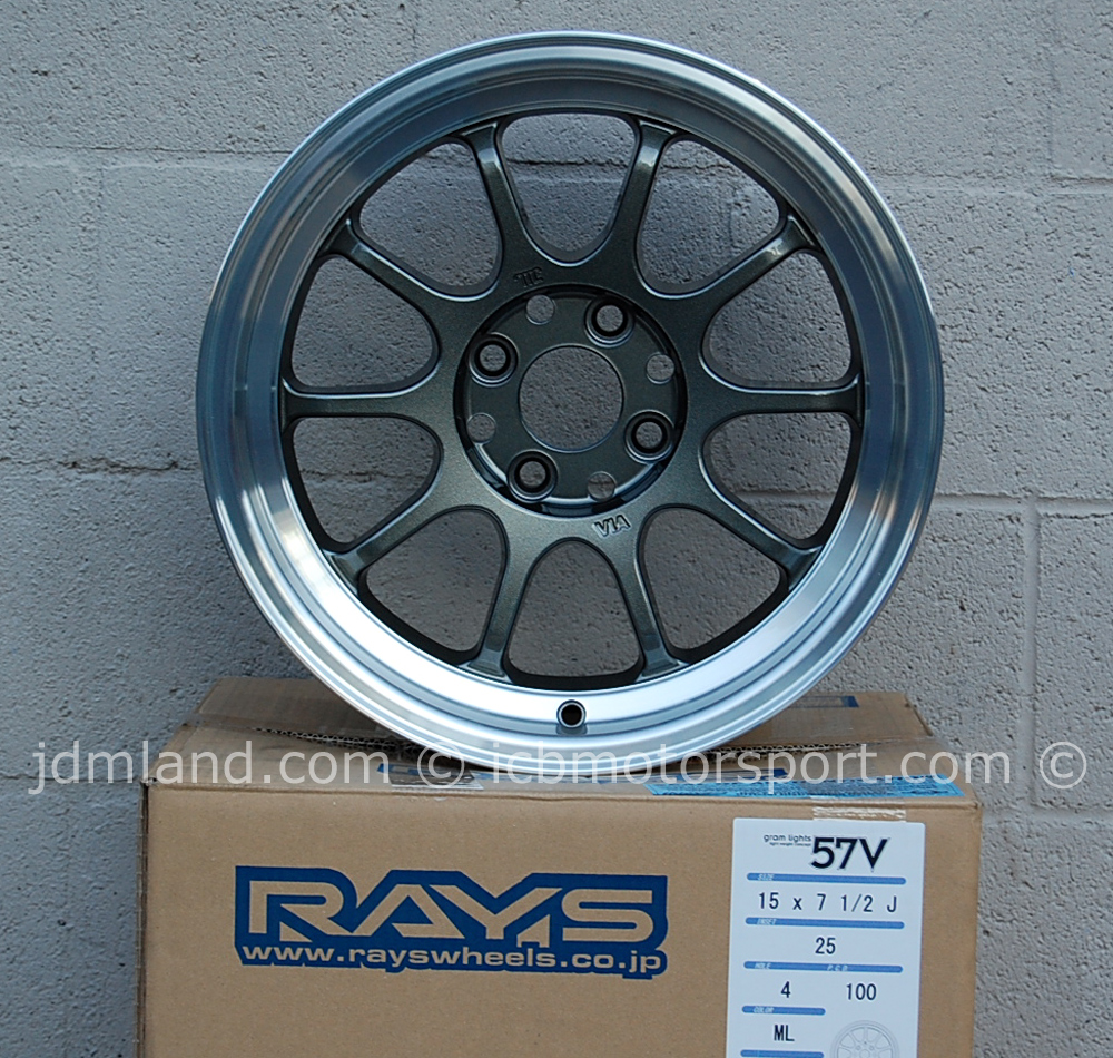 Rays Gram Lights 57V 15X7.5 4X100 +25 Offset Dark Gunmetal